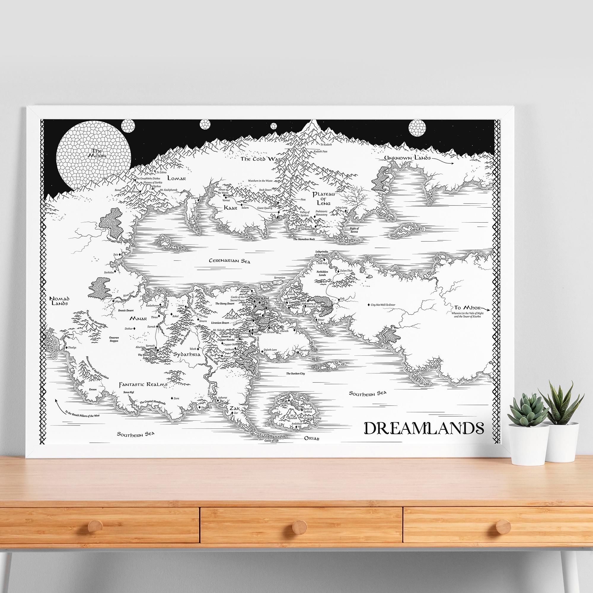 Map of HP Lovecraft Dreamlands - Etsy