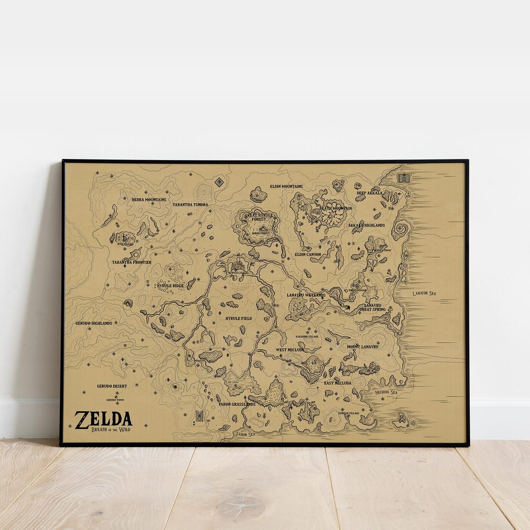 Map of Hyrule: Zelda - Etsy