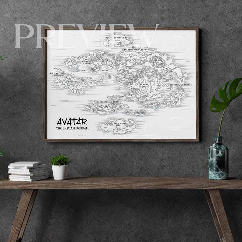 Map of Avatar: the Last Airbender - Etsy