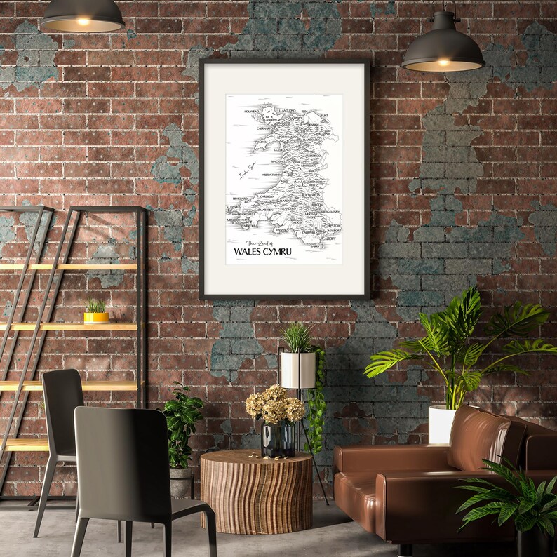 Map of Wales | Cymru - Etsy