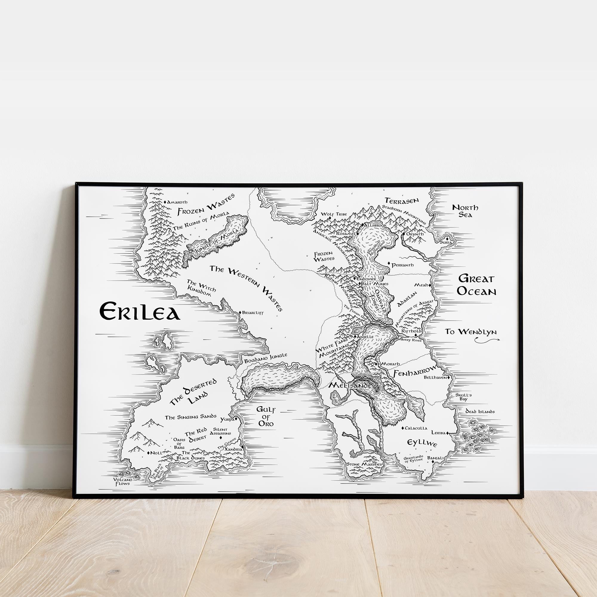 Map of Erilea: Throne of Glass - Etsy