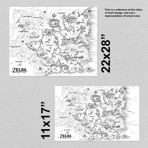 Map of Hyrule: Zelda - Etsy