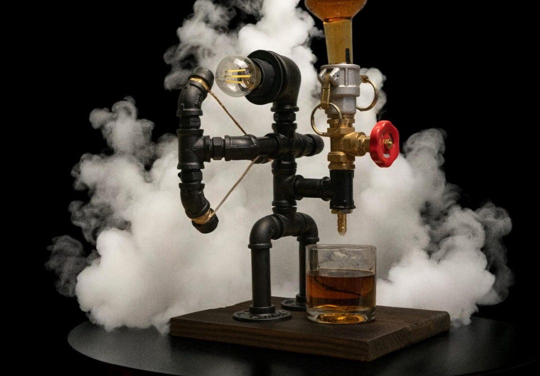 Steampunk Alcohol Dispenser – Handcraft Whiskey Decanter With Rustic ...
