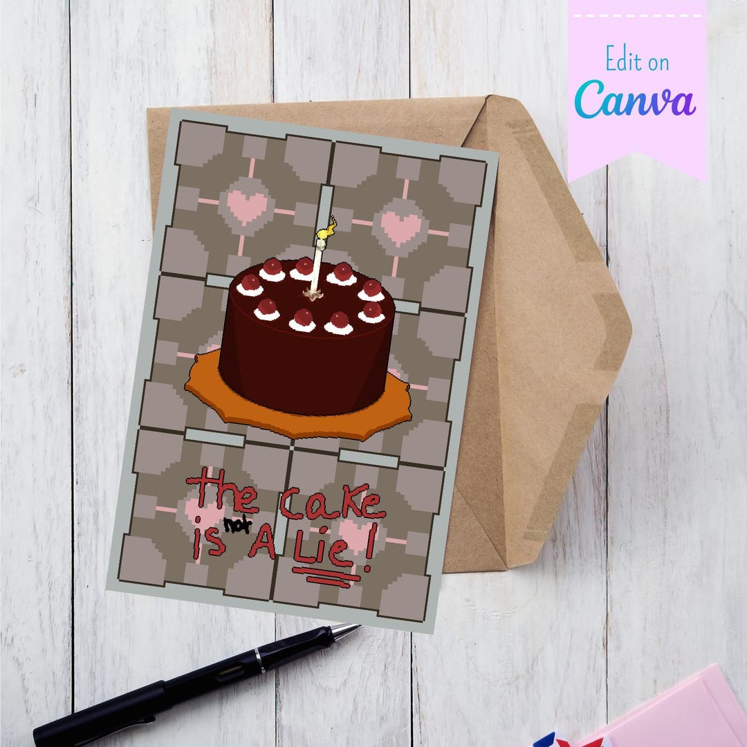 Nerdy Birthday Card Pixel Art Canva Template - Etsy