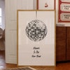 Trendy New Years Print Disco Ball Poster Minimalist New Year Decor ...