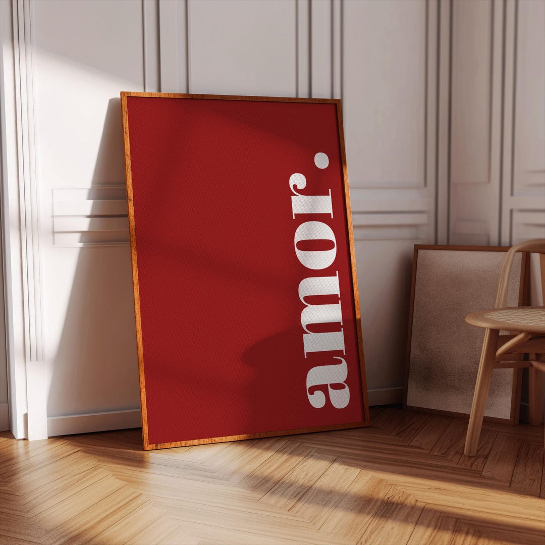 Amore Print, Typography Wall Art, Trendy Love Print, Aestethic Wall ...