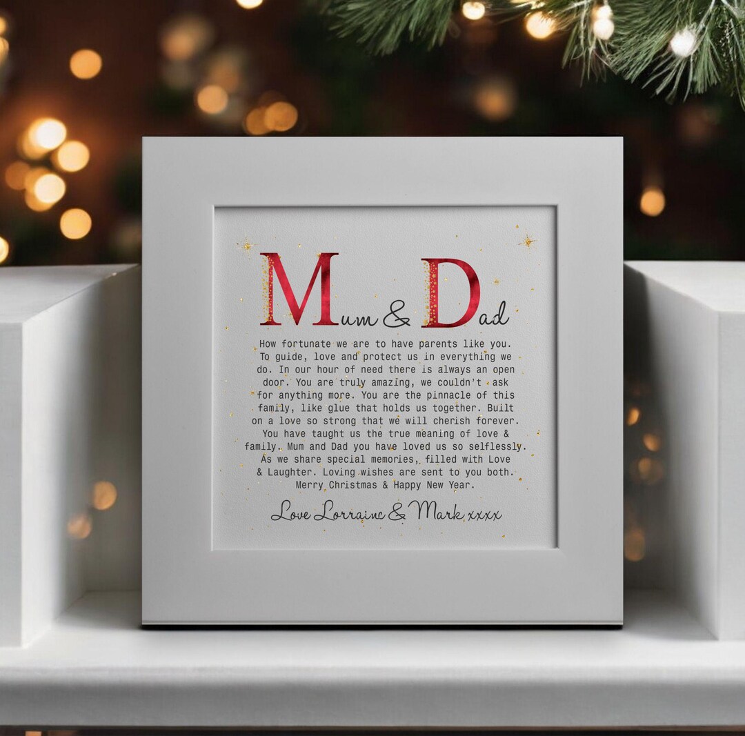 Personalised Mum & Dad Christmas Poem Card: Unique Keepsake Gift - Etsy
