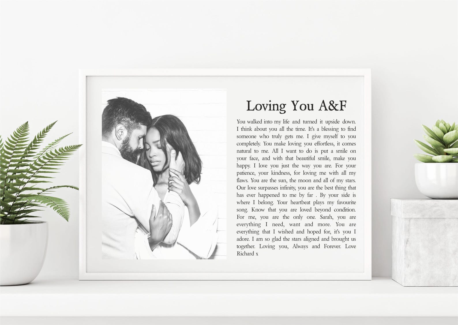 Always & Forever Personalised Poem | Framed Photo Print | Love Poem ...