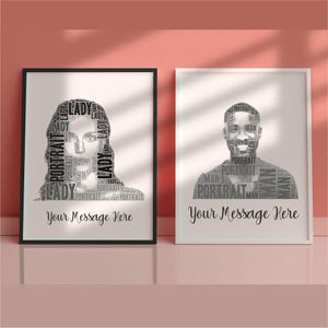 Custom Portrait Wordart Wall | Art Print | Framed Print | Mounted Card ...