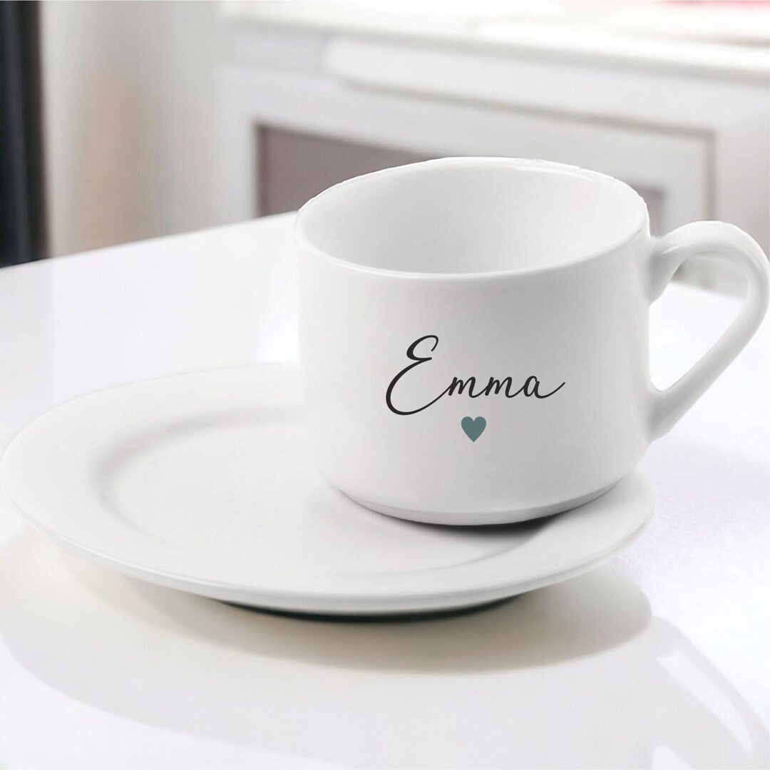 Custom Name Tea Cup & Saucer Set | for Her | Custom Mug | Personalised ...