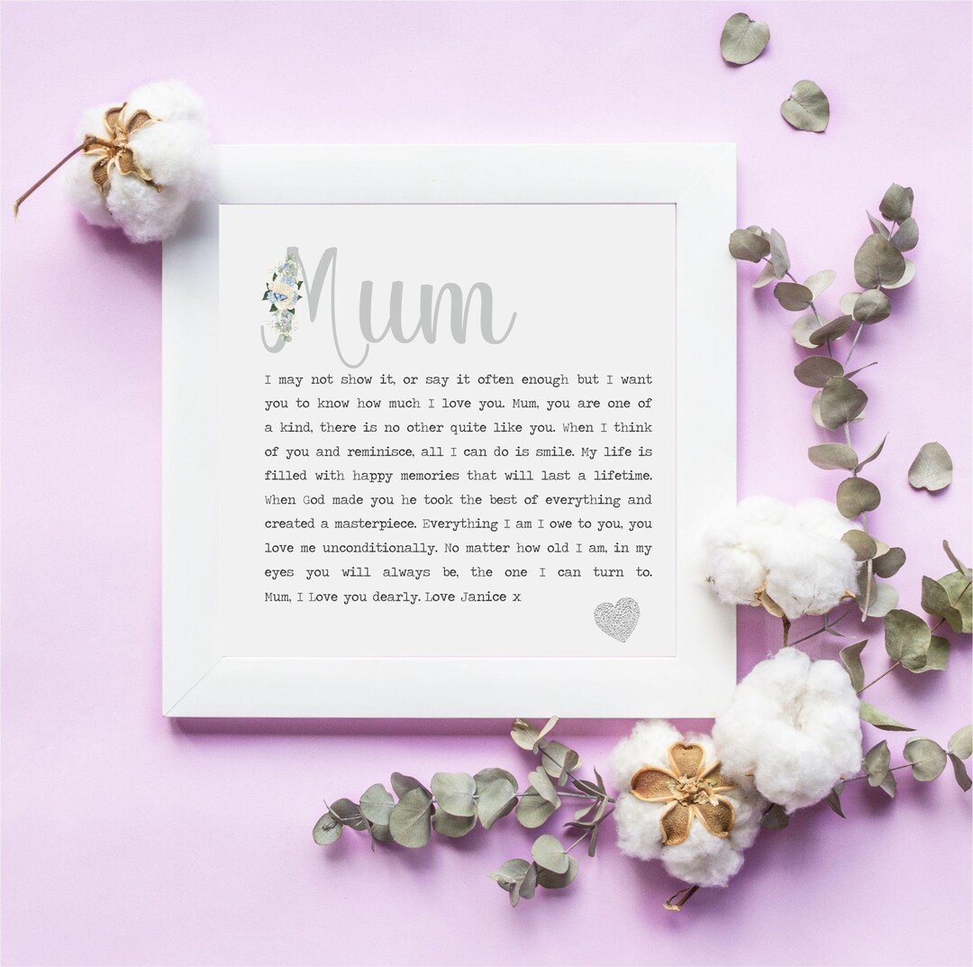 Luxury Mum Personalised Poem Card | Unique Mam Gift Card | Special Card ...