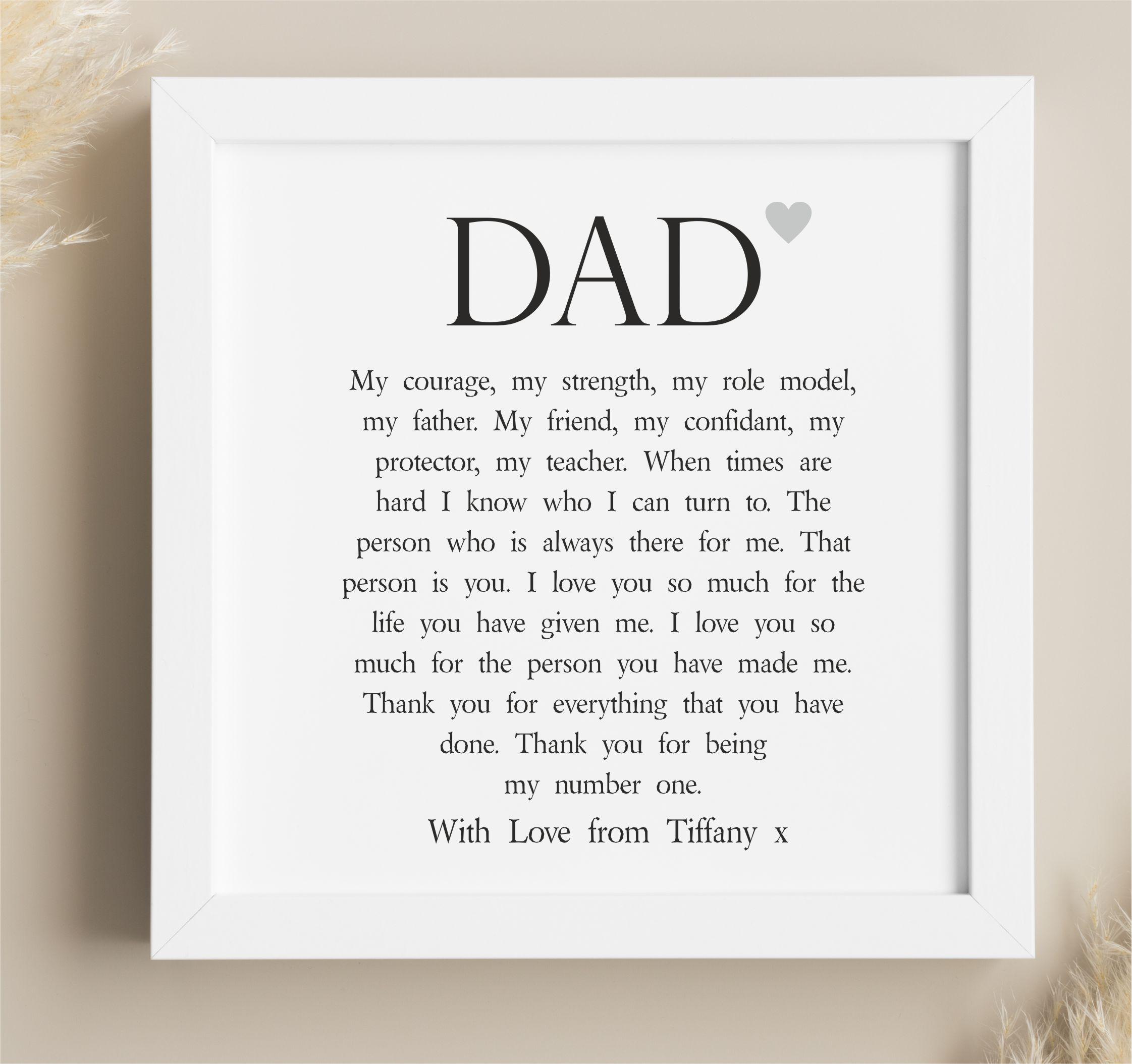 Dad Personalised Framed Poem | Dad Poem Print | Father's Day | Wedding ...