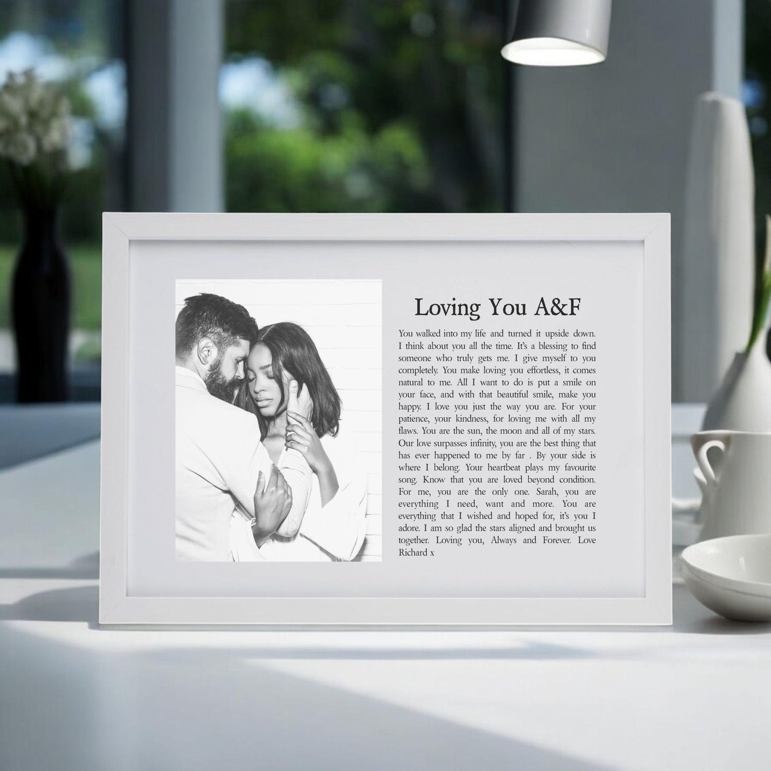 Always & Forever Personalised Poem | Framed Photo Print | Love Poem ...