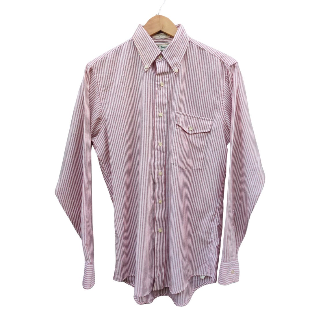 Vintage LL Bean Pink Stripes Flap Pocket Button Down Shirt 15-34 - Etsy