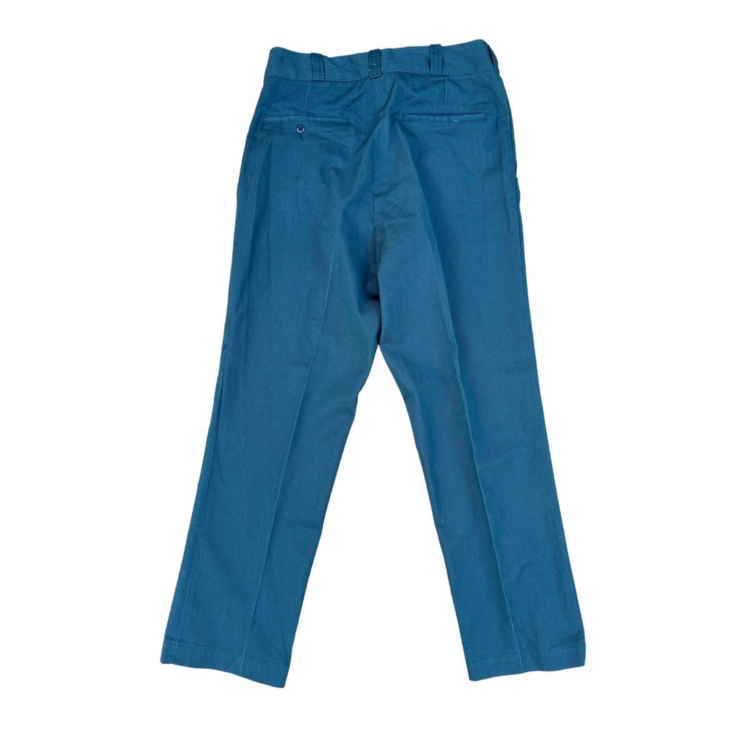 Vintage 70s Big Mac Green Work Pants Cotton Blend Talon Zipper Made in ...