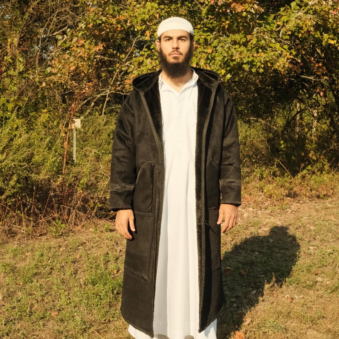 Farwa Bisht Fur Men Winter Coat Arabian High Quality Black Coat With ...