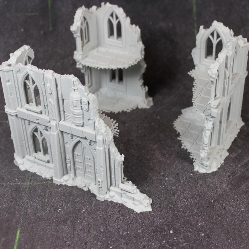 Building Ruins Set, Bonus Scatter Terrain, Suitable for 40k / Legion ...