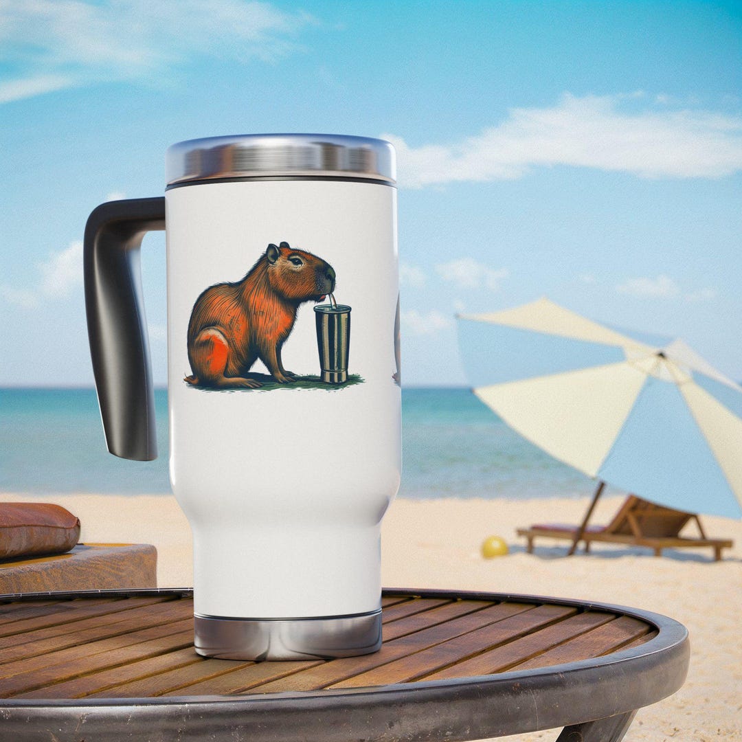 Travel Mug Adorable Capybara Cup Design 14oz - Etsy