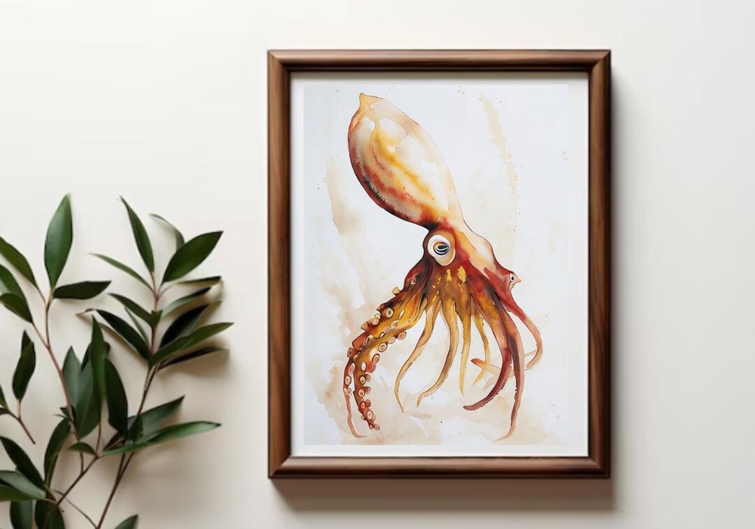 Watercolor Squid Digital Download Package - Etsy