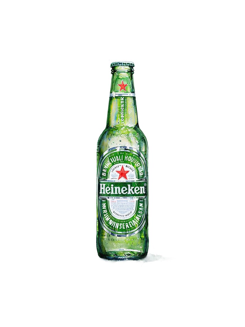 Watercolor Heineken Print - Etsy