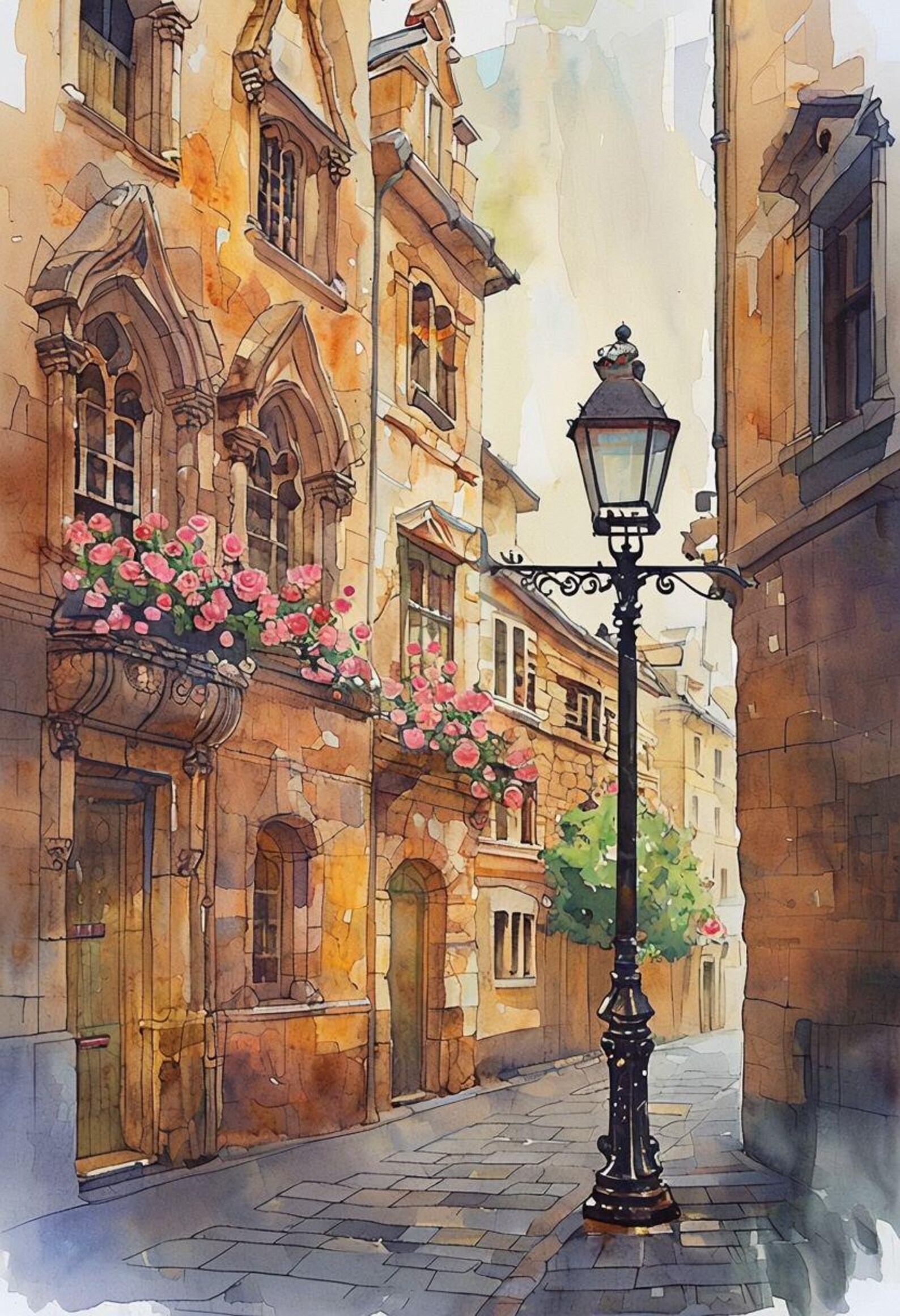Oxford, England Watercolor Print - Digital Download - Etsy