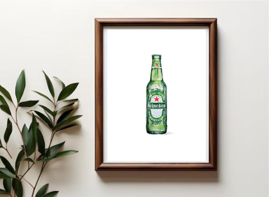 Watercolor Heineken Print - Etsy