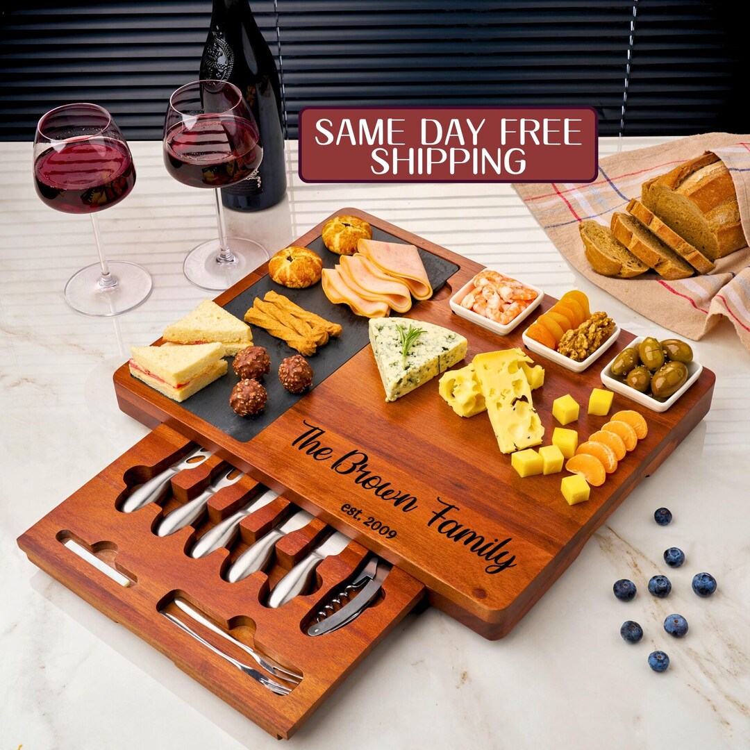 Personalized Serving Board for Couple or Family, Cheese Board With ...