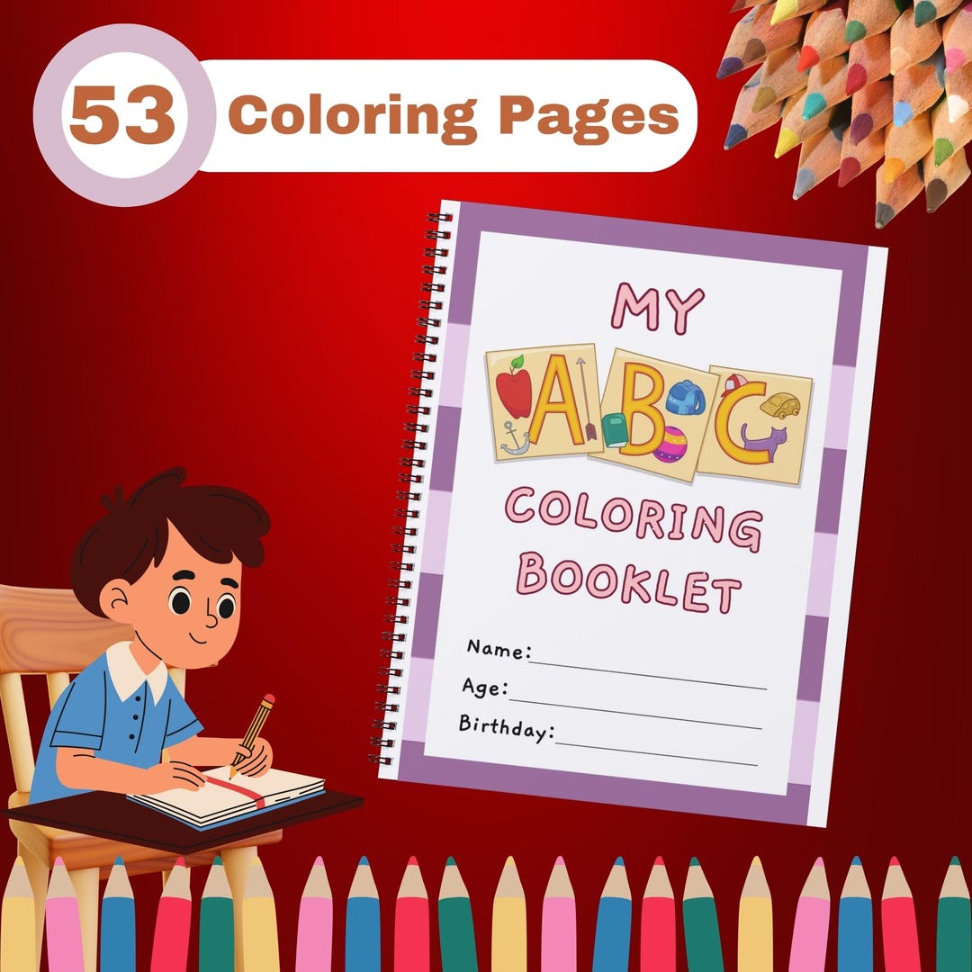 My ABC Coloring Booklet for Kids Fun and Educational Alphabet Coloring ...