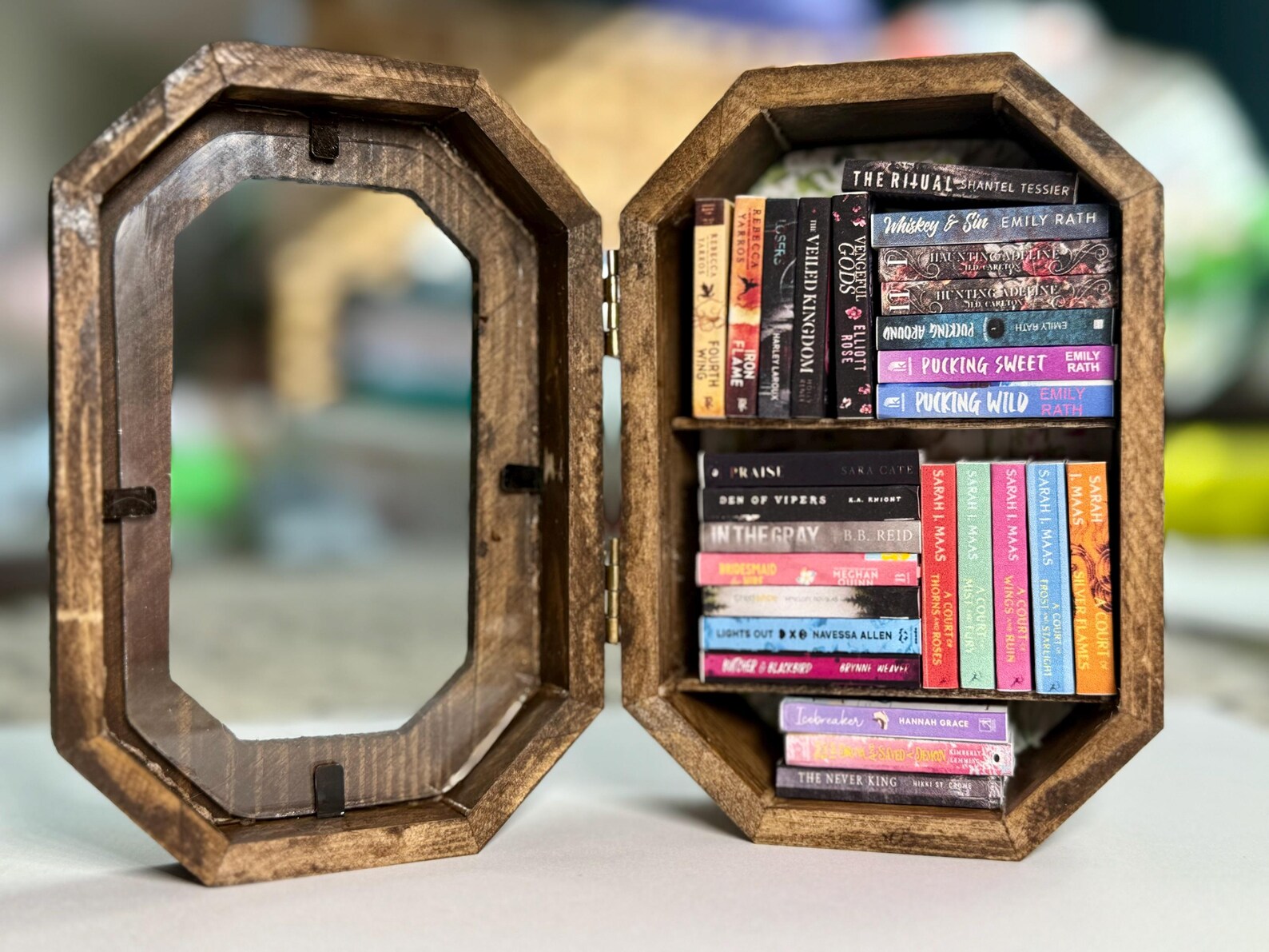 Mini Bookcase/bookshelf for Mini Books | Octagon - Etsy