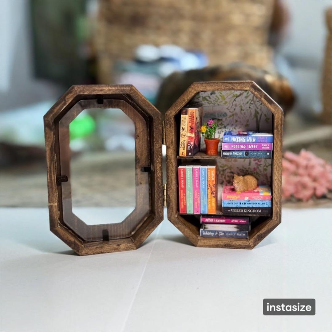 Mini Bookcase/bookshelf for Mini Books | Octagon - Etsy