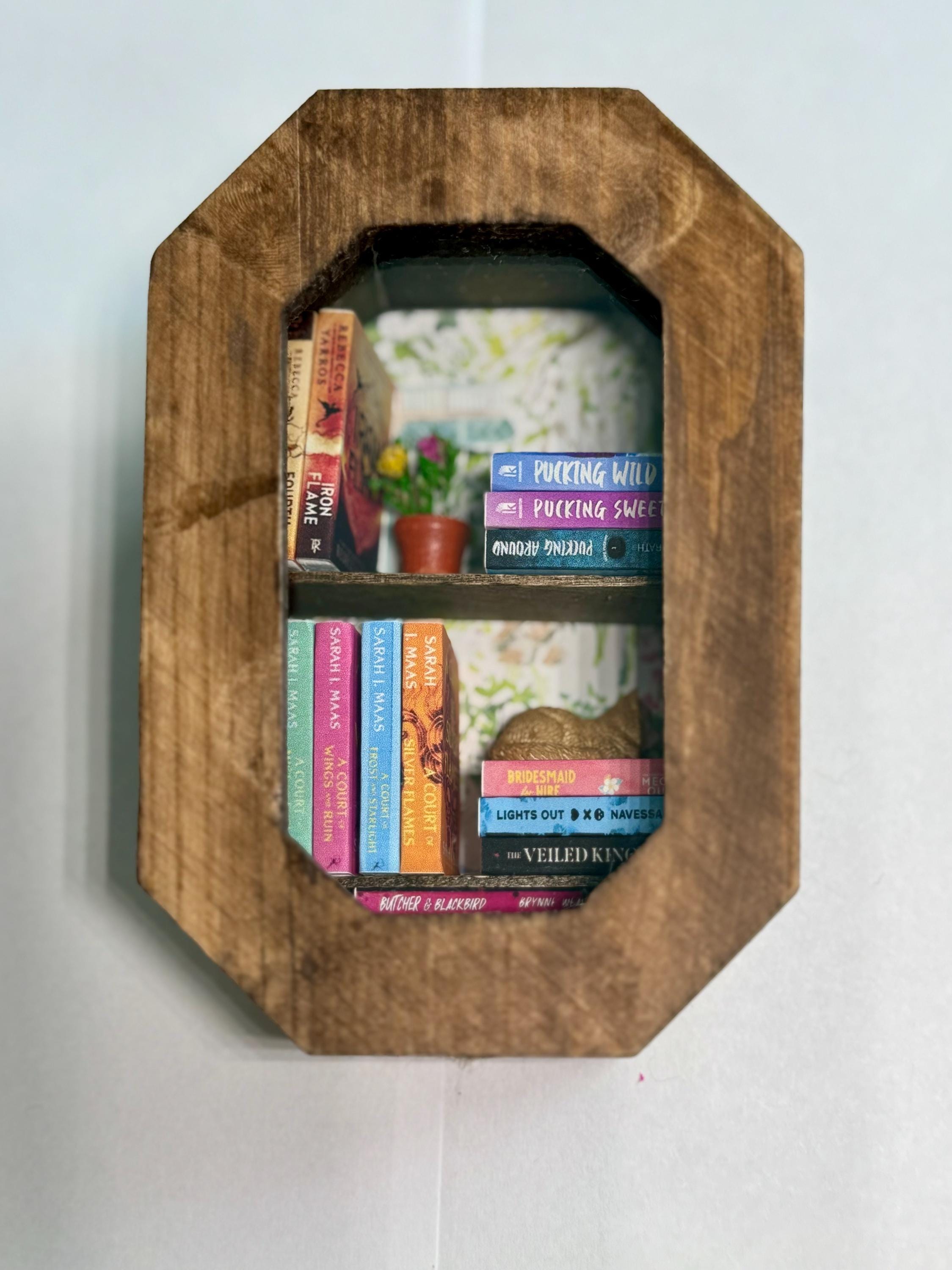 Mini Bookcase/bookshelf for Mini Books | Octagon - Etsy