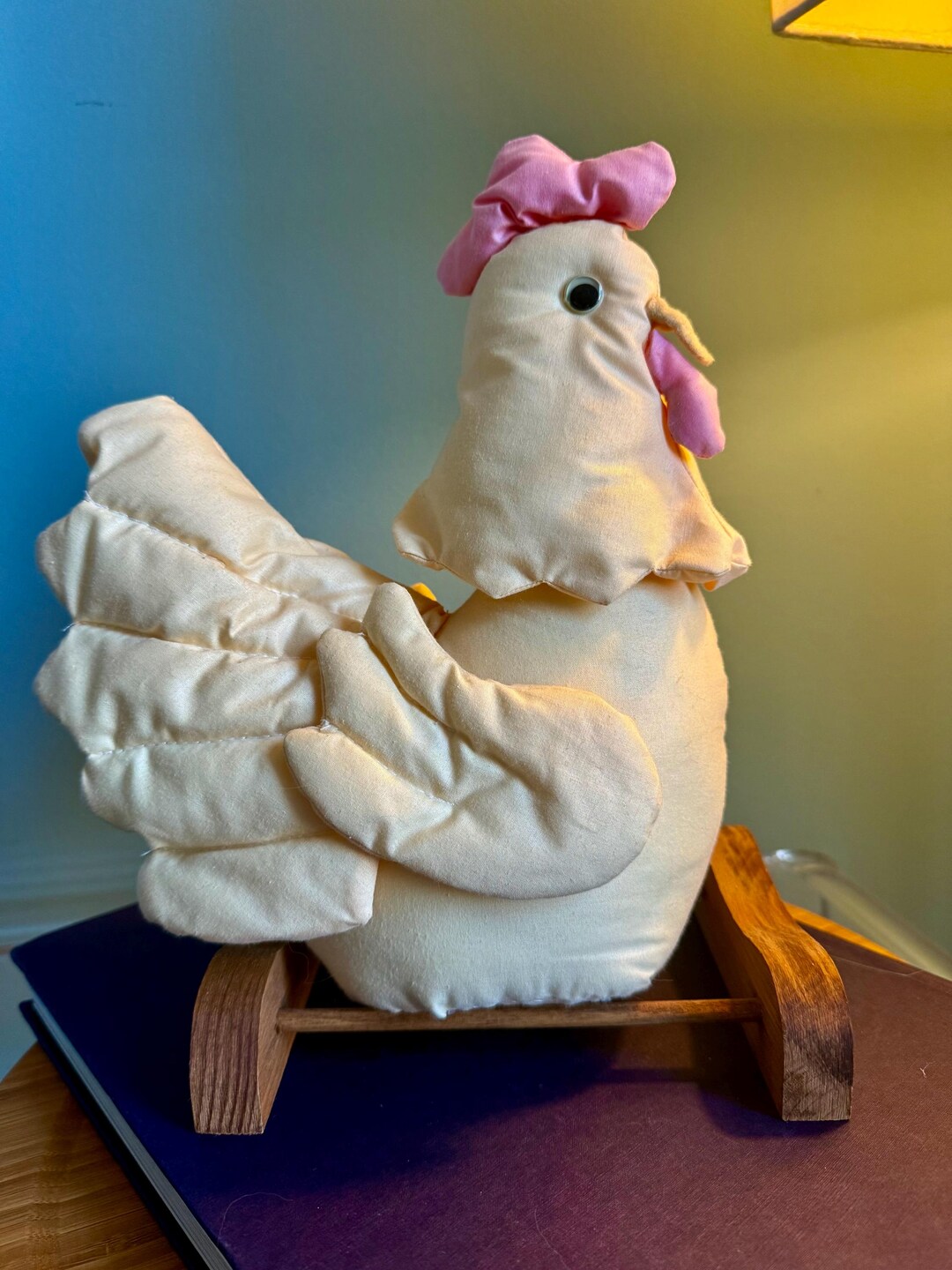 Vintage Puffy Chicken Doorstop: 1980s Plush Hen With Googly Eyes - Etsy