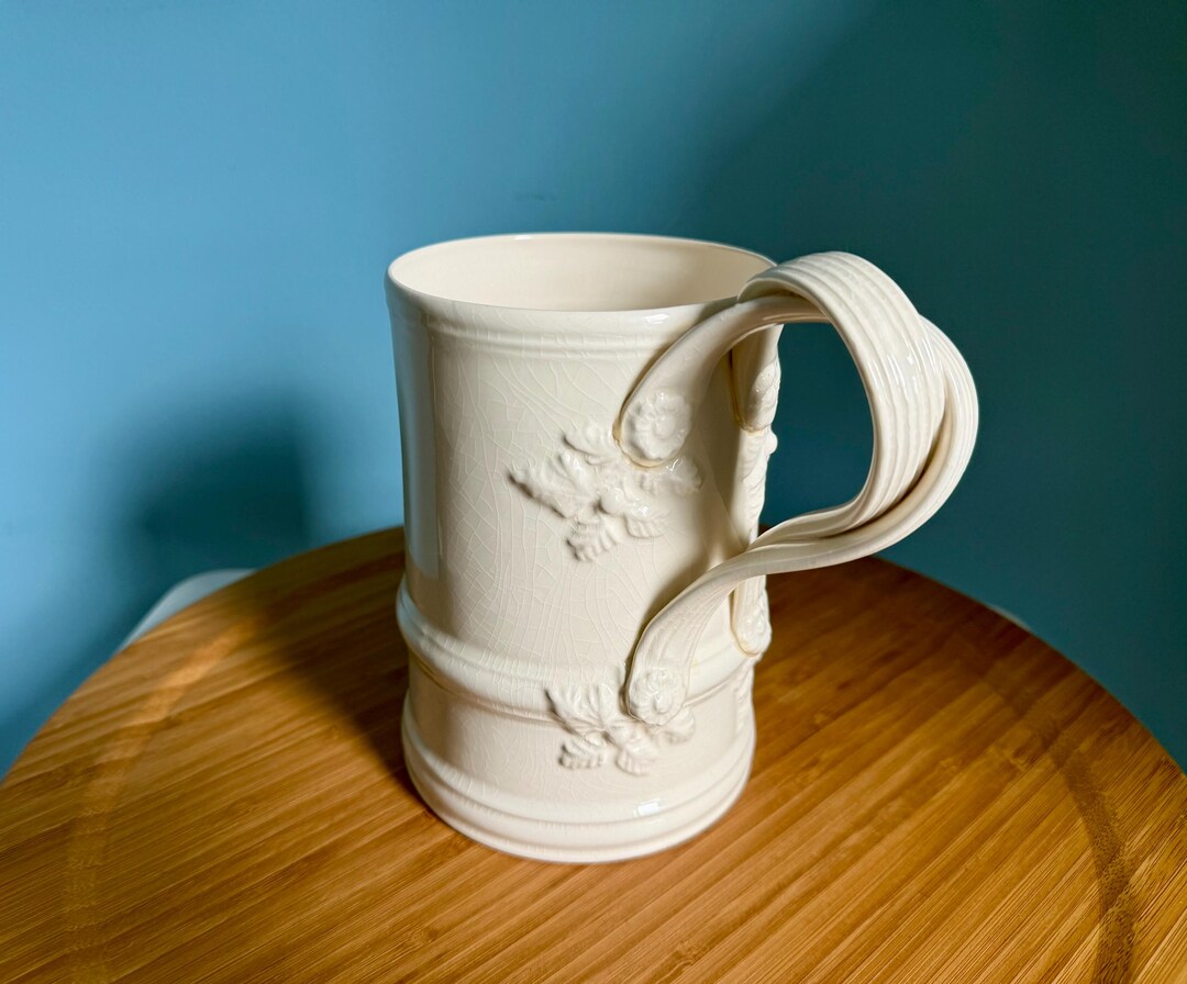Vintage Leedsware Creamware Pitcher Vase – English Classical Style With ...