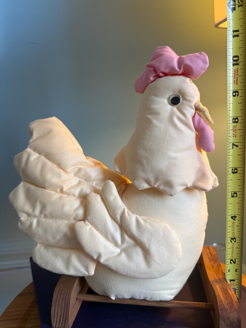 Vintage Puffy Chicken Doorstop: 1980s Plush Hen With Googly Eyes - Etsy