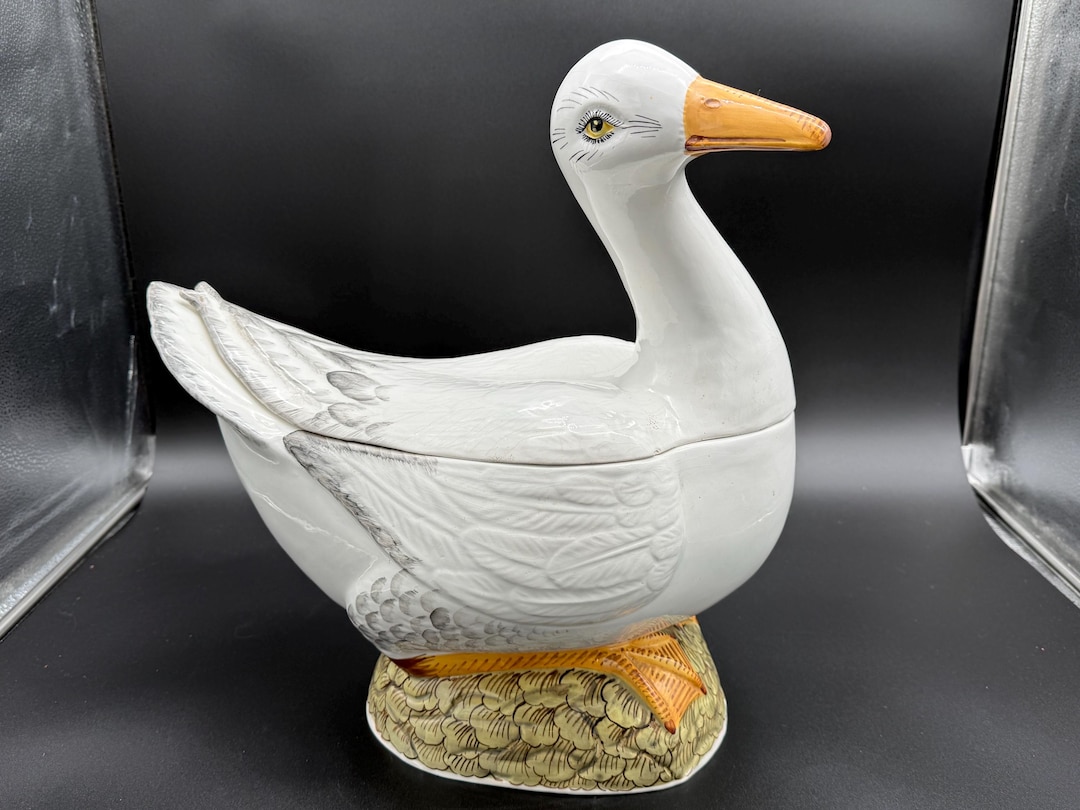 Very Large Italian Vintage Ceramic Goose Mold Cache Dish With Lid - Etsy