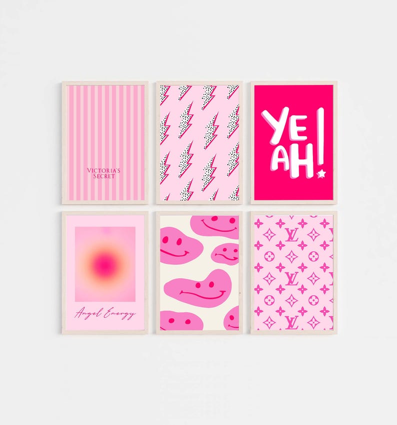 Preppy Aesthetic Wall Prints Set of 50 Mega Bundle 50 Eclectic Wall Art ...