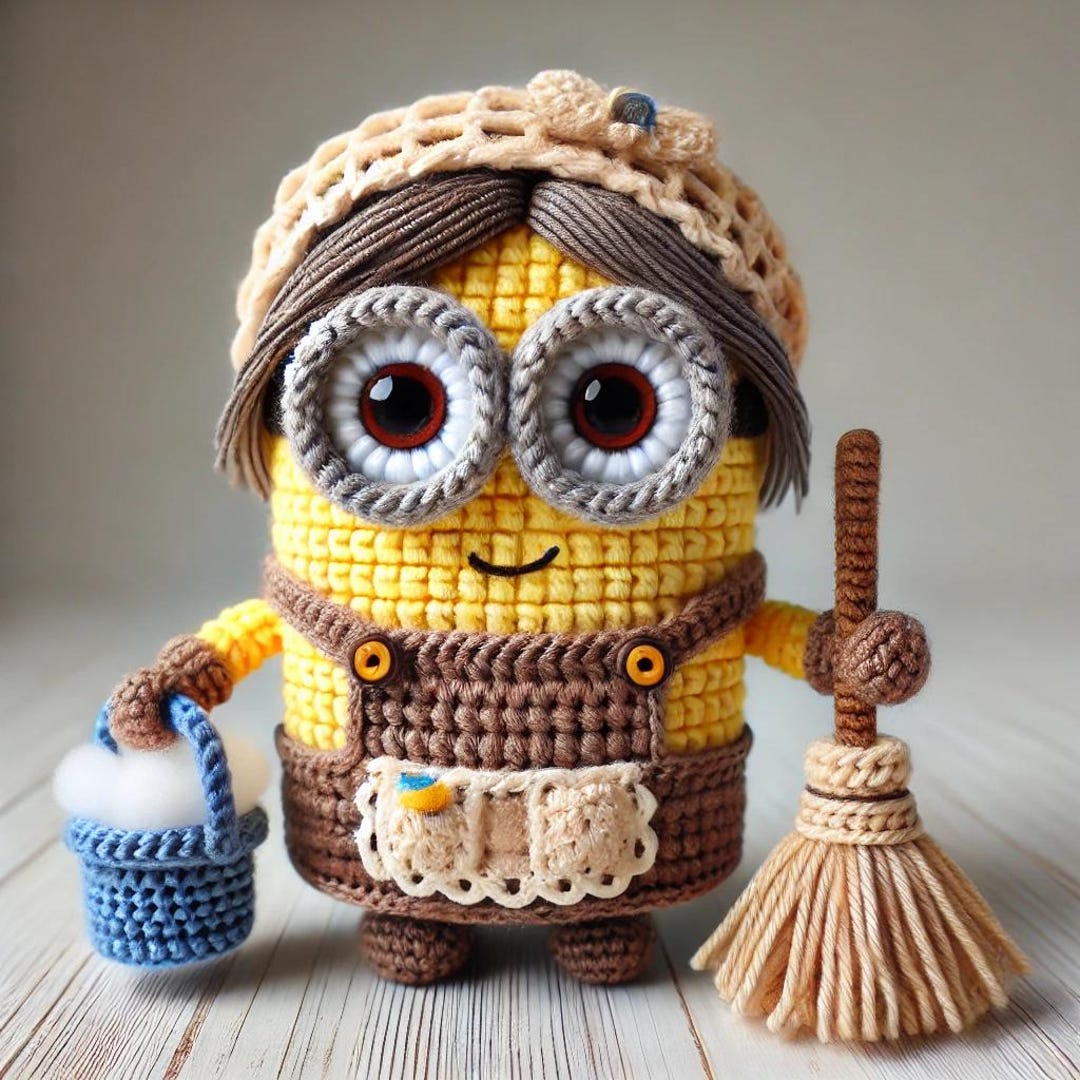 Cleaner Minion, Amigurumi, Doll - Etsy