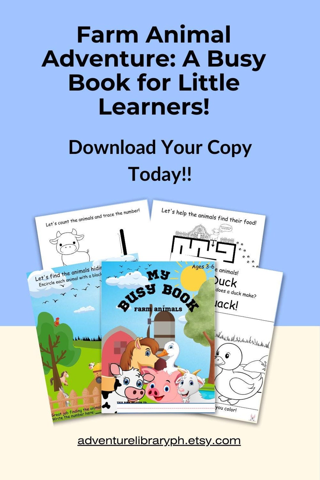 Explore the Farm: A Hands-on Busy Book for Kids Age 3-6 - Etsy