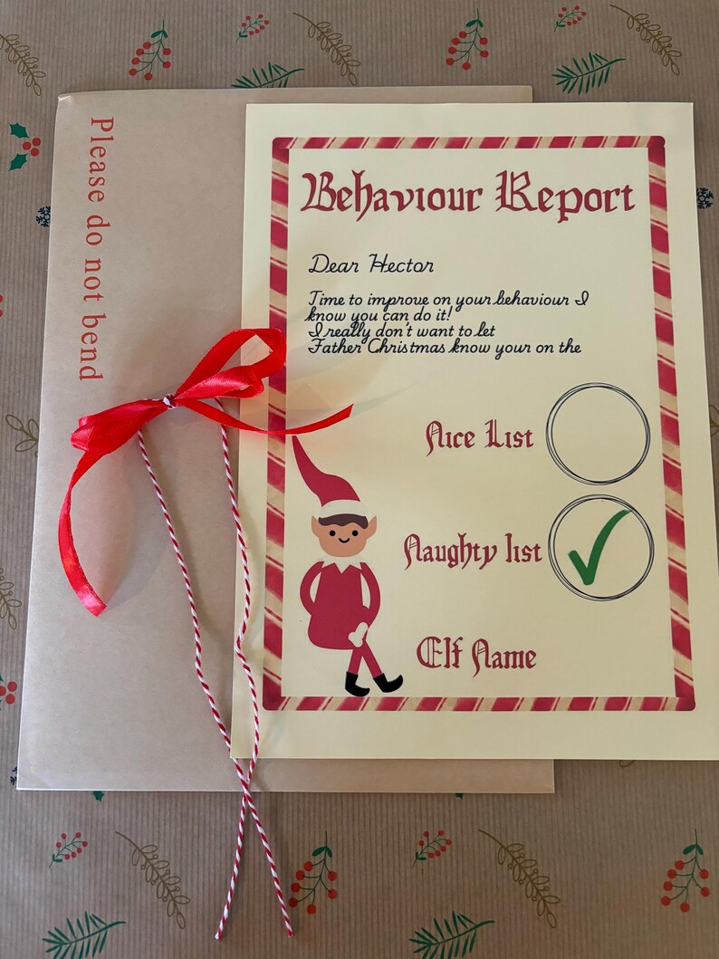 Elf Behaviour Report Naughty List - Etsy