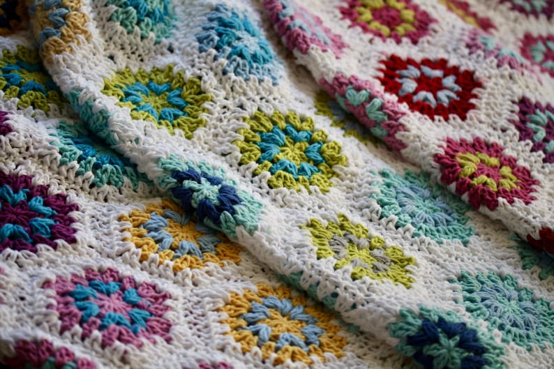 Hexagon Granny Square Temperature Blanket Crochet Pattern | Yearly Temperature Tracker ...