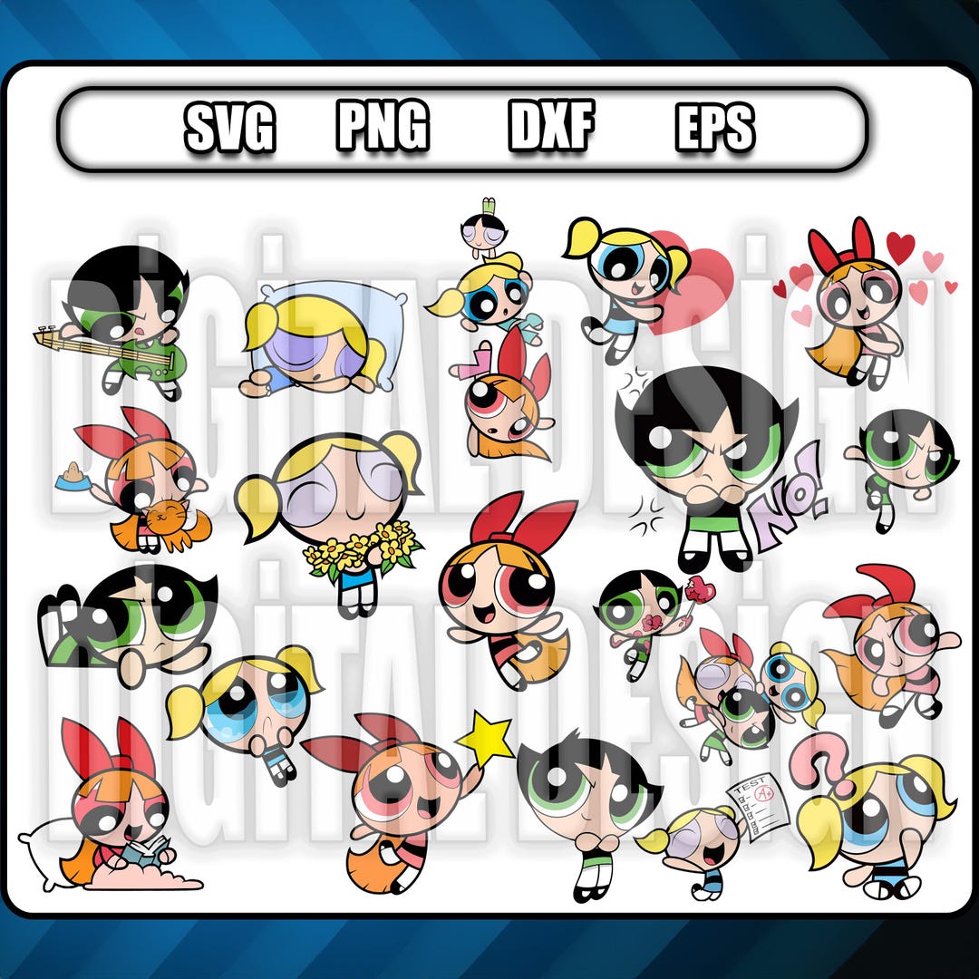 Powerpuff Girls Digital, Layered, Silhouette, the Powerpuff Girl Png ...