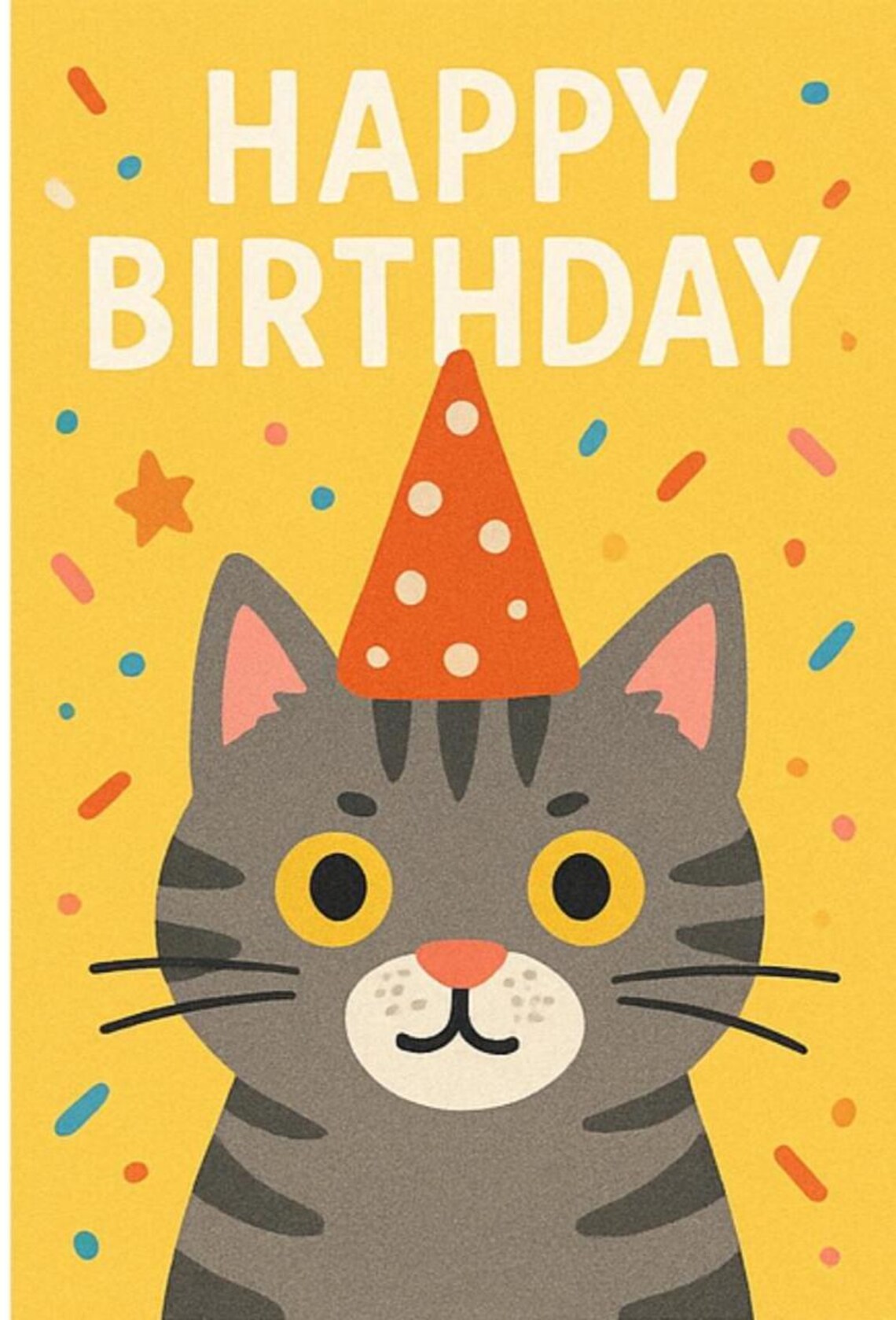 3 Pack Cat Birthday Card Template - Etsy