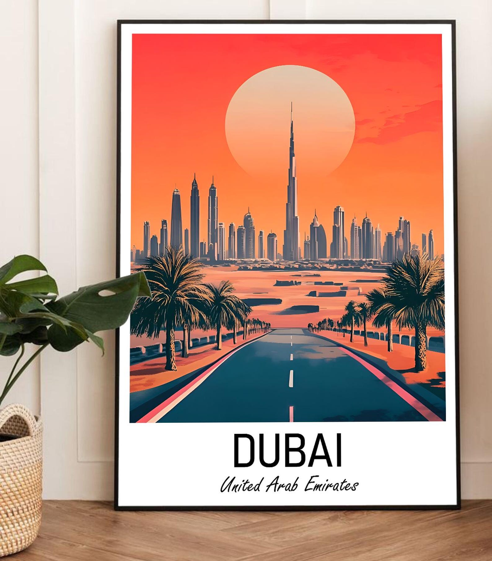 Dubai City Print, Dubai Travel Poster, United Arab Emirates Travel Gift ...