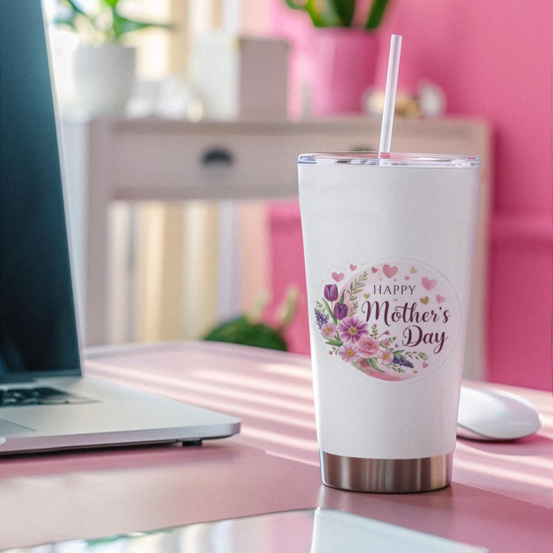 Floral Happy Mother's Day Sticker: Mom Love and Appreciation Gift ...