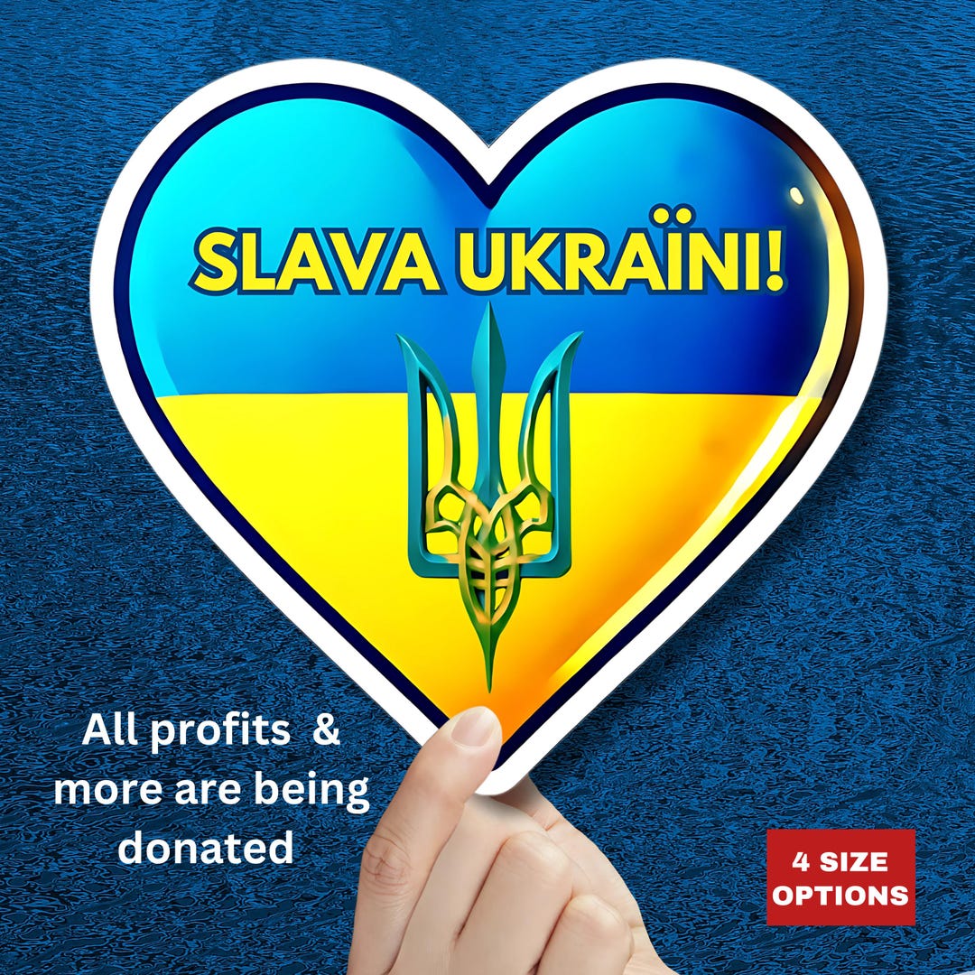 Slava Ukraini Sticker Glory to Ukraine Vinyl Decal I Stand With Ukraine ...