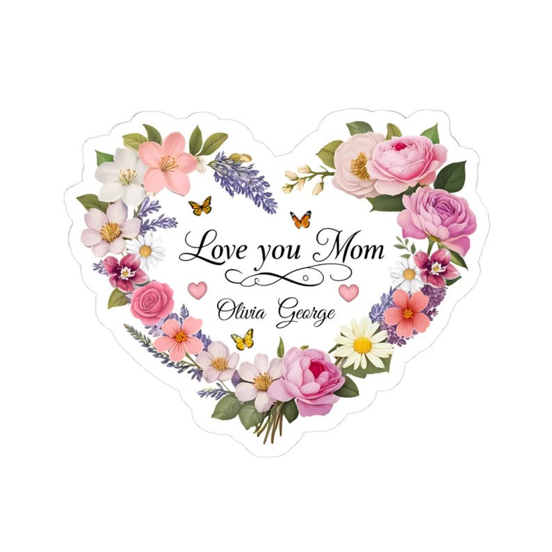 Personalized Love You Mom Sticker: Custom Mother's Day Waterproof Vinyl ...