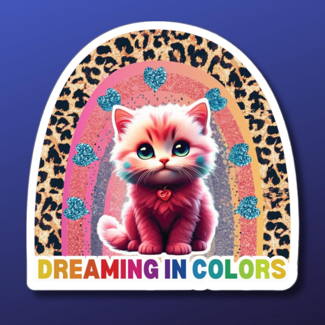 Dreaming in Colors Stickers Cute Animal Decals for Laptops Water ...