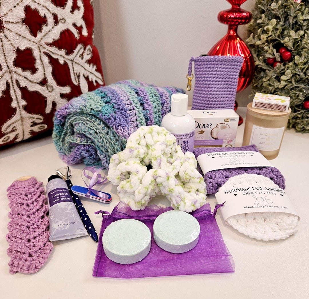 Hygge Spa Relax Gift Set Mermaid Scarf Shawl Pink Lavender Purple ...