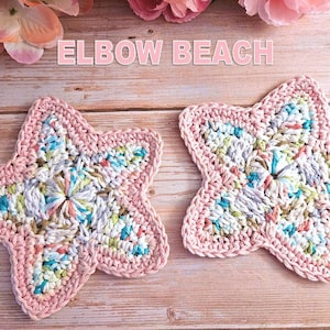 Crochet Starfish or Nautilus Shell Drink Coasters Set 2 100% Cotton ...