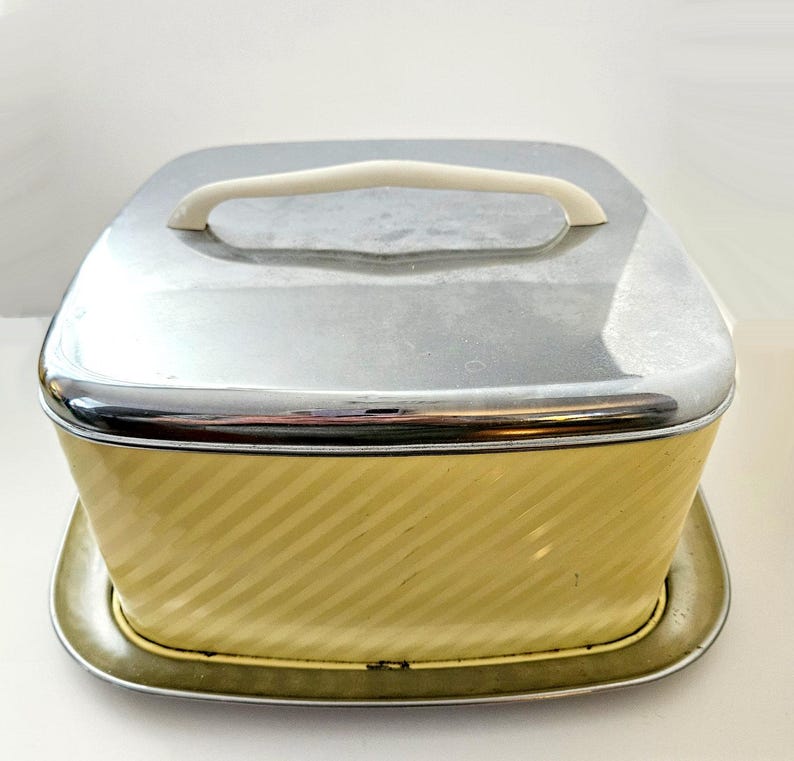 Vintage 1960s Lincoln Beautyware Cake Pie Carrier Holder Yellow ...